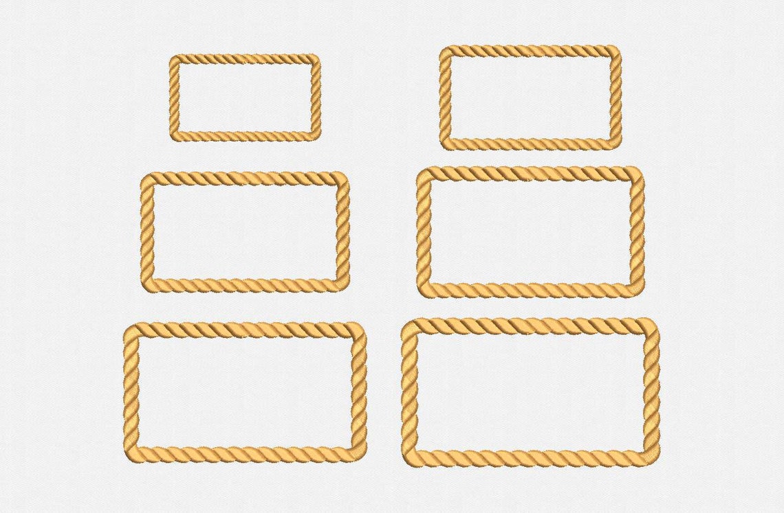 Rectangle Rope Frame Machine Embroidery Designs 7 Sizes - Etsy