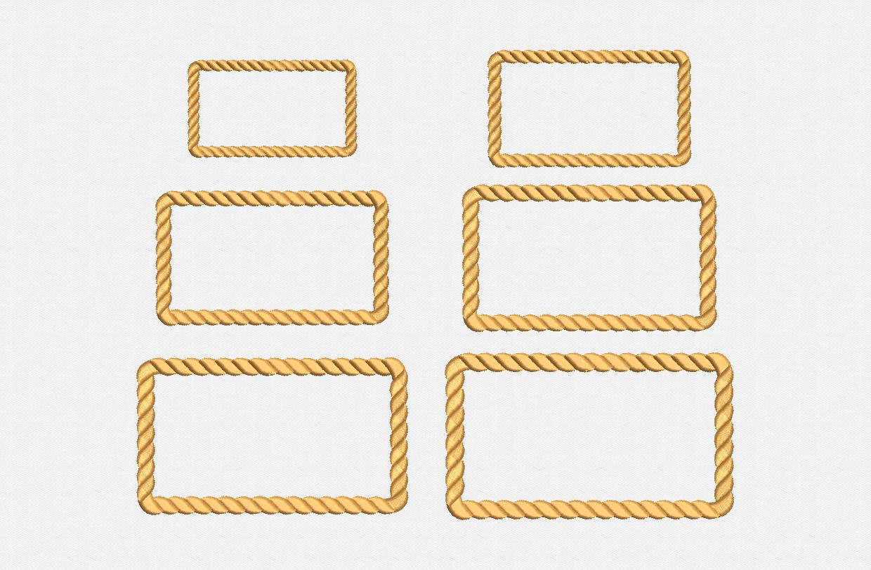 Rectangle Rope Frame Machine Embroidery Designs 7 Sizes - Etsy