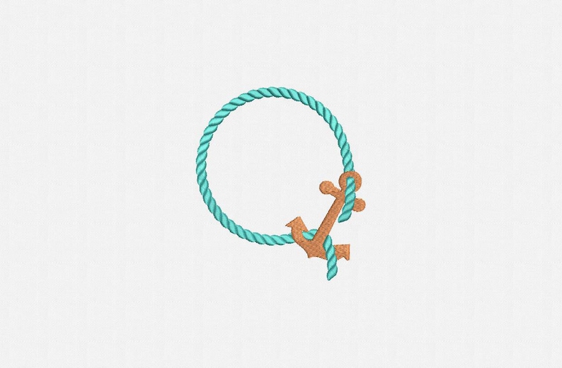 Anchor Rope Frame Monogram Machine Embroidery Design - 4 Sizes - Etsy