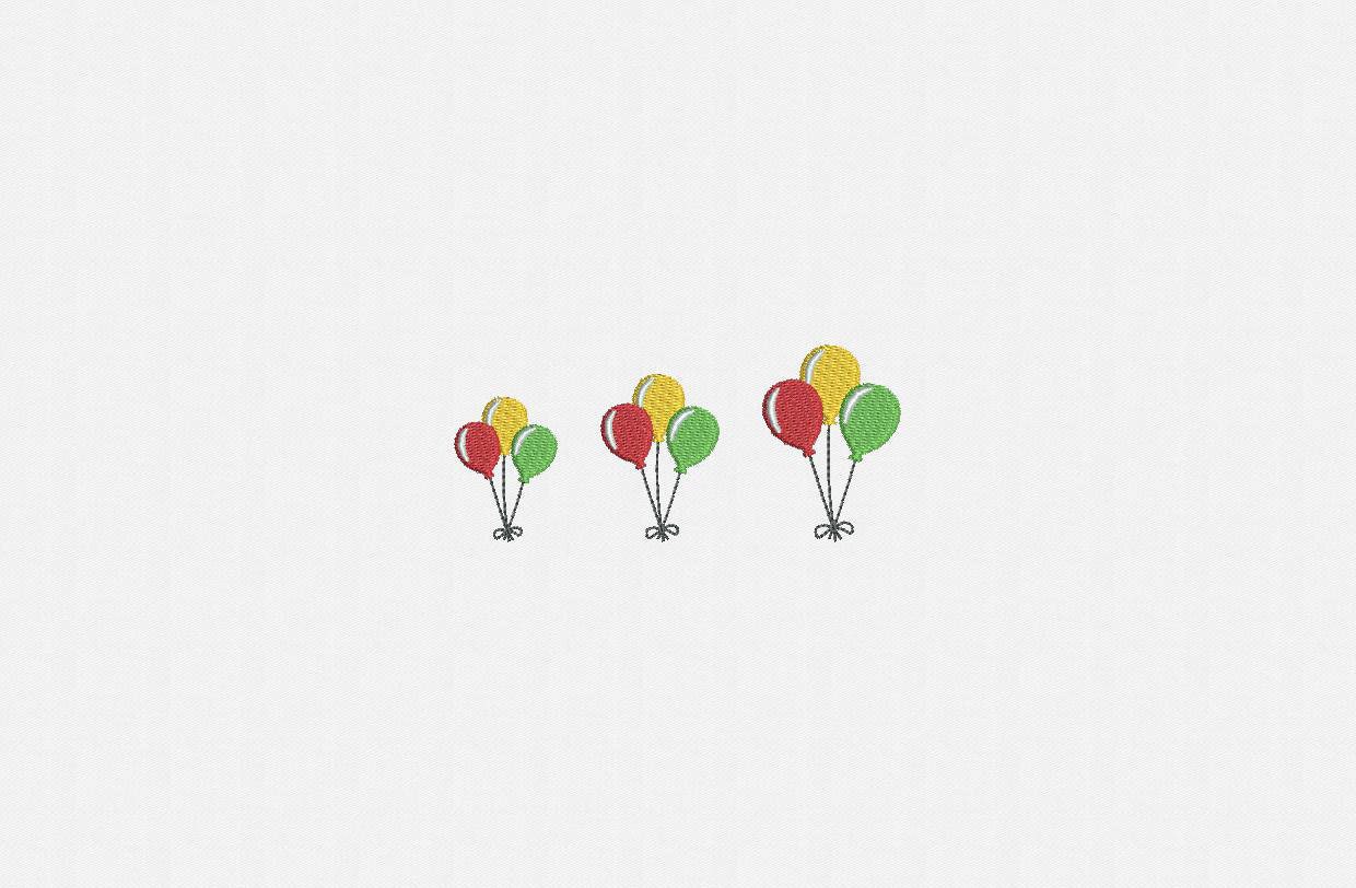 Mini Balloons Machine Embroidery Design - 3 Sizes - Etsy
