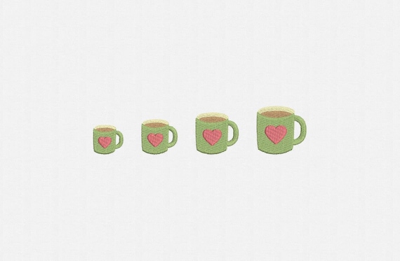 Mini Mug Machine Embroidery Design 4 Sizes | Etsy