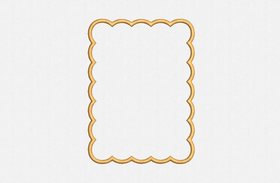 Scalloped Rectangle Applique Machine Embroidery Design - 4 Sizes - Etsy