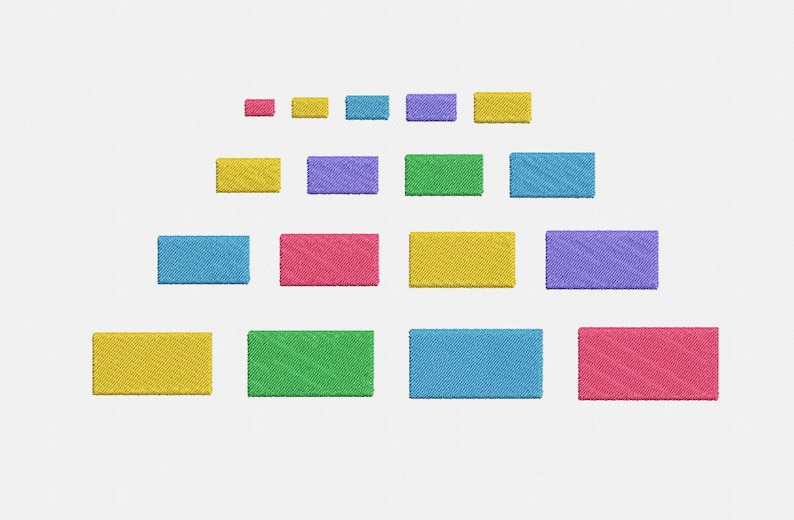 Mini Rectangles Machine Embroidery Design - 17 Sizes - Etsy