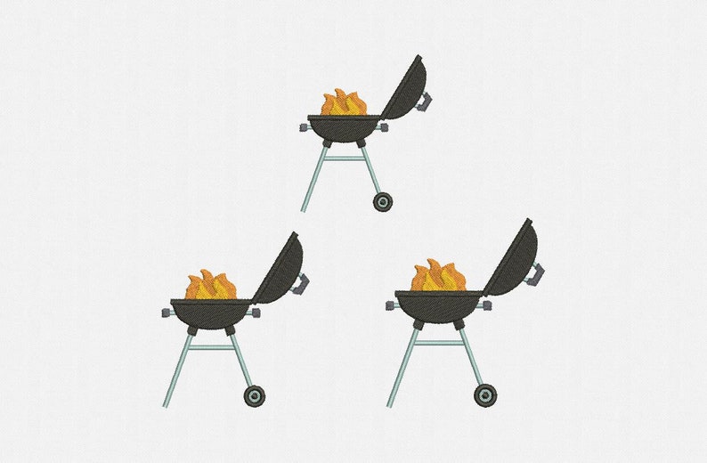 BBQ Machine Embroidery Designs Pack 12 Designs by 3 Sizes | Etsy