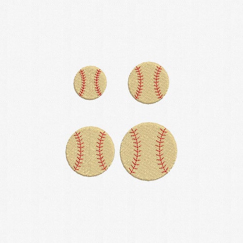 Mini Baseball Machine Embroidery Design Set-instant DOWNLOAD - Etsy
