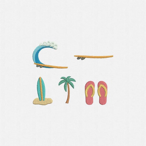 Mini Surfing Machine Embroidery Designs Pack 5 Designs by 3 - Etsy