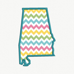 State of Alabama Applique Machine Embroidery Design 5 Sizes - Etsy
