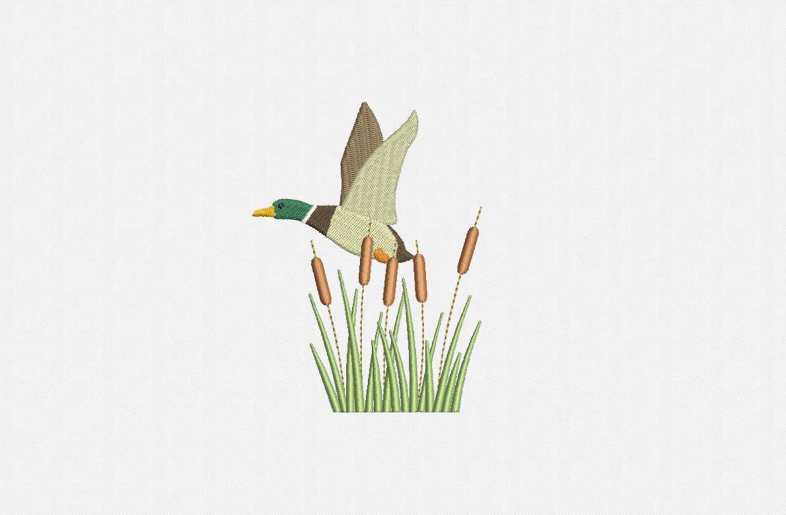 Duck and Cattails Machine Embroidery Design - 3 Sizes - Etsy