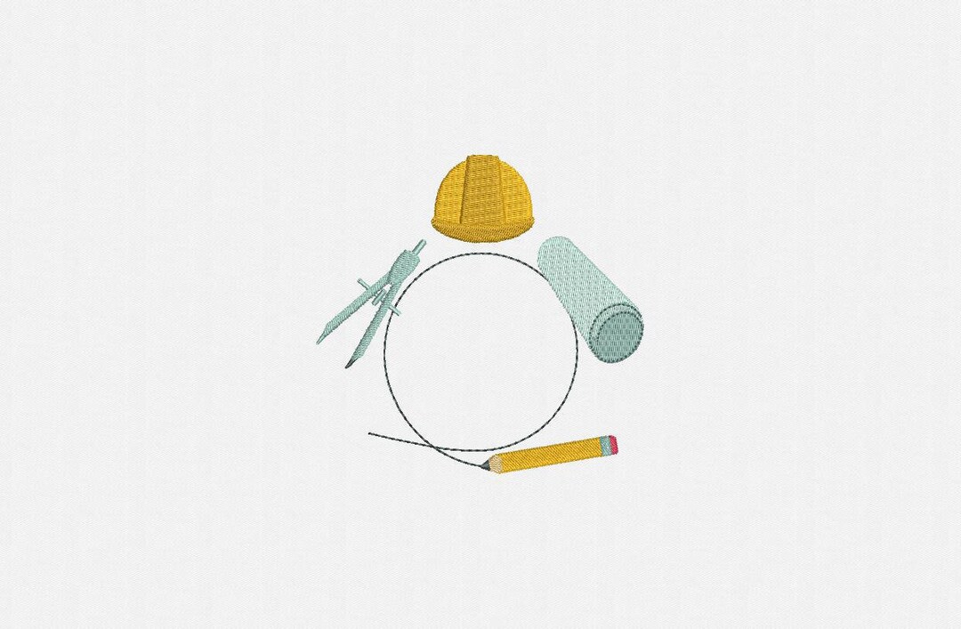Engineer Frame Monogram Machine Embroidery Design - 1 Size - Etsy