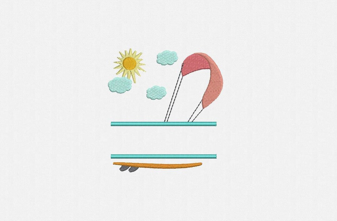 Split Kitesurfing Machine Embroidery Design - 1 Size - Etsy