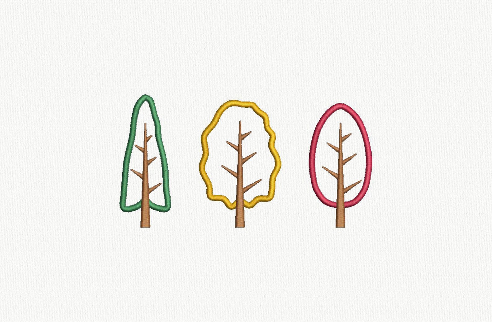 Tree Applique Machine Embroidery Design 3 Designs by 3 Sizes - Etsy
