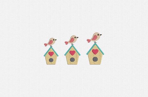 Birdhouse Machine Embroidery Design 3 Sizes - Etsy