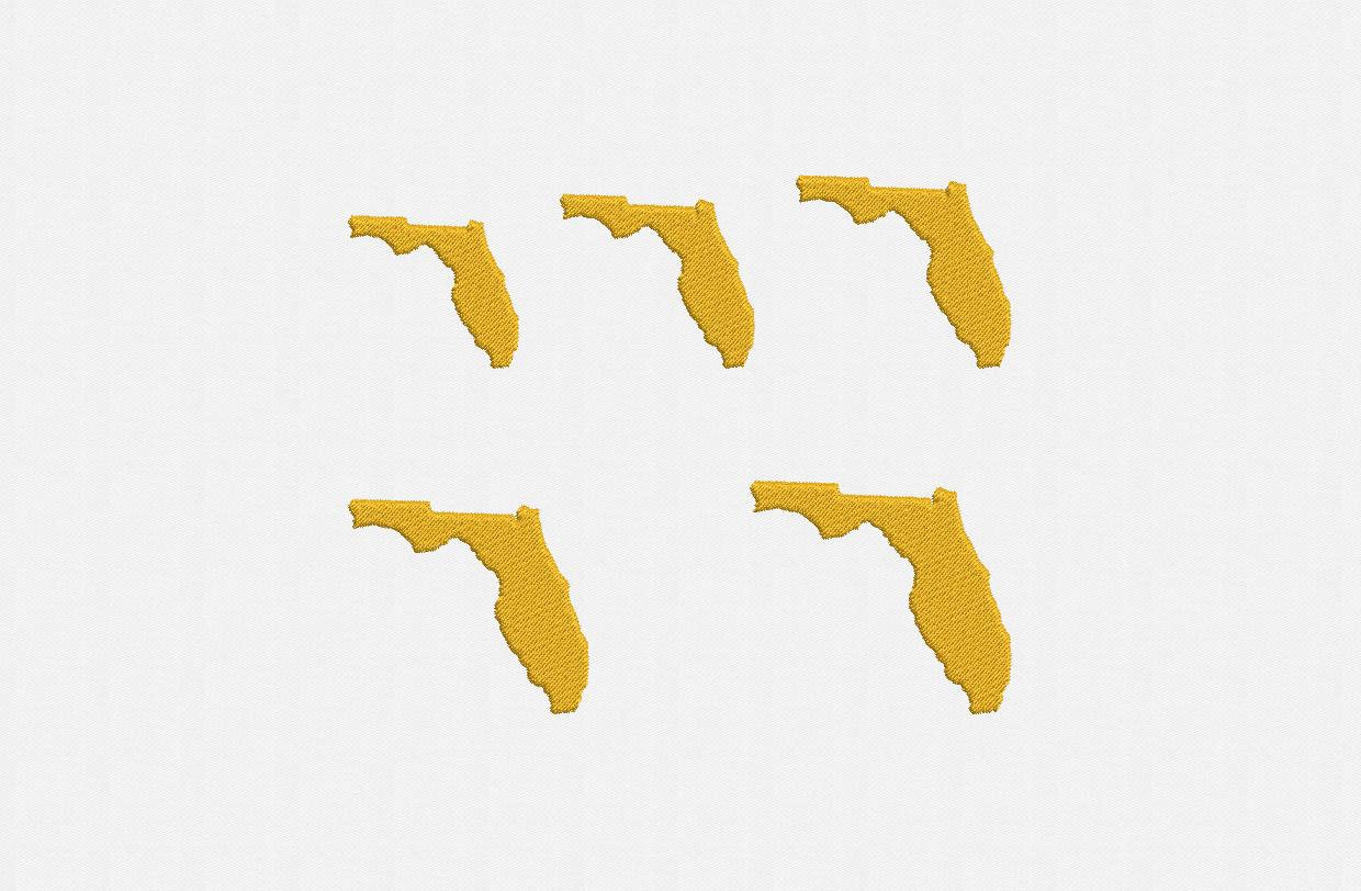 Mini State of Florida Shape Machine Embroidery Design 5 - Etsy