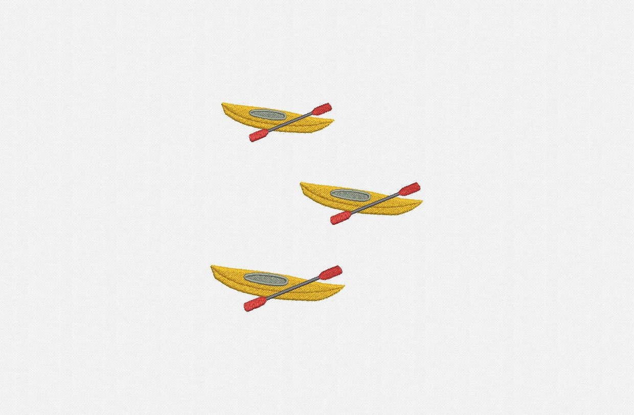 Kits & How To Craft Supplies & Tools Kayak with paddle Embroidery ...