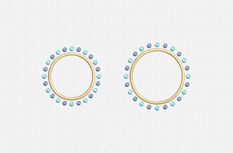 Circle Applique Frame Monogram Machine Embroidery Design 4 | Etsy