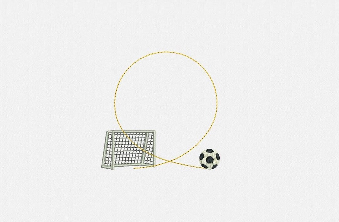 Soccer Football Frame Monogram Machine Embroidery Design - 2 Size - Etsy