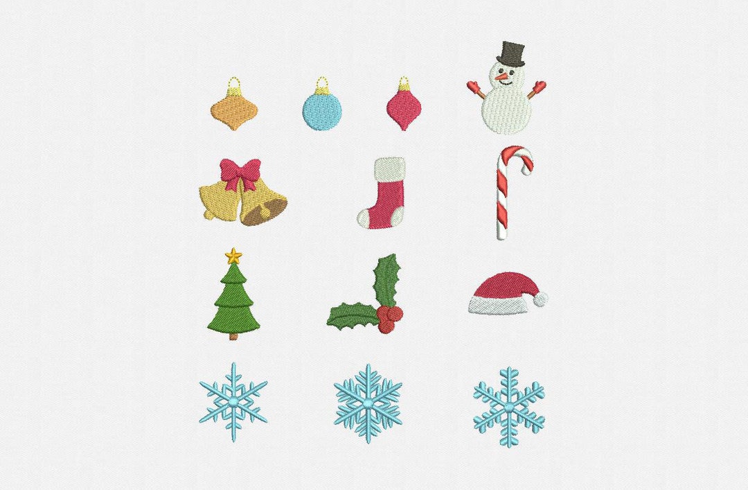Mini Christmas Machine Embroidery Designs Pack 9 Designs Christmas Ball ...