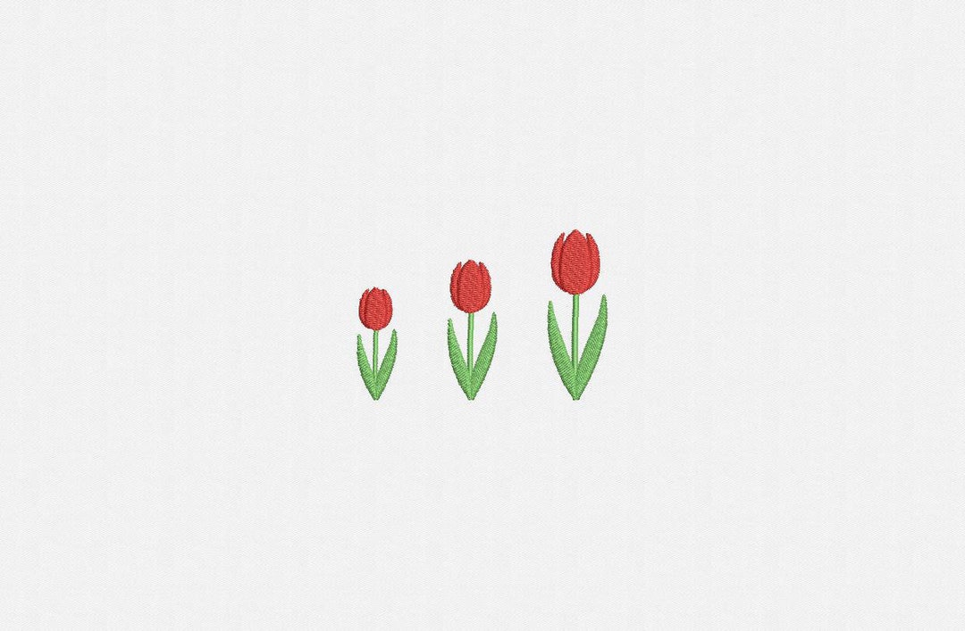 Mini Tulip Machine Embroidery Design - 5 Sizes - Etsy