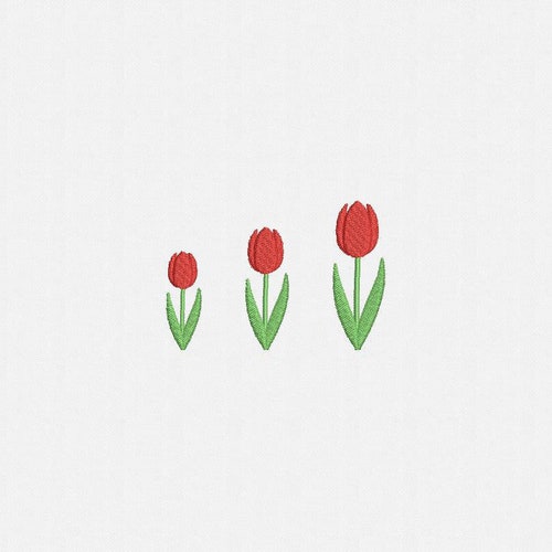 Mini Tulip Machine Embroidery Design 3 Sizes - Etsy