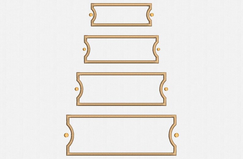 Rectangle Frame Applique Machine Embroidery Design 4 Sizes | Etsy