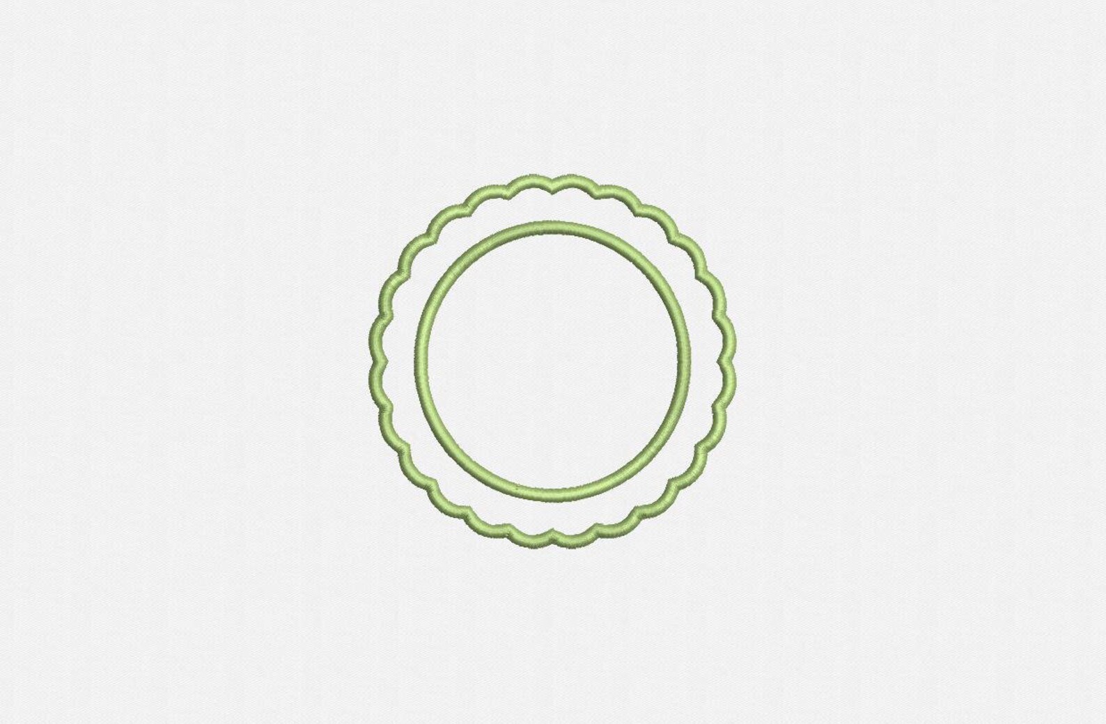 Scalloped Circle Frame Monogram Applique Machine Embroidery - Etsy