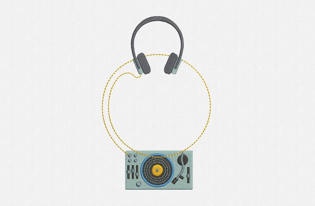 DJ Frame Monogram Machine Embroidery Design - 1 Size - Etsy