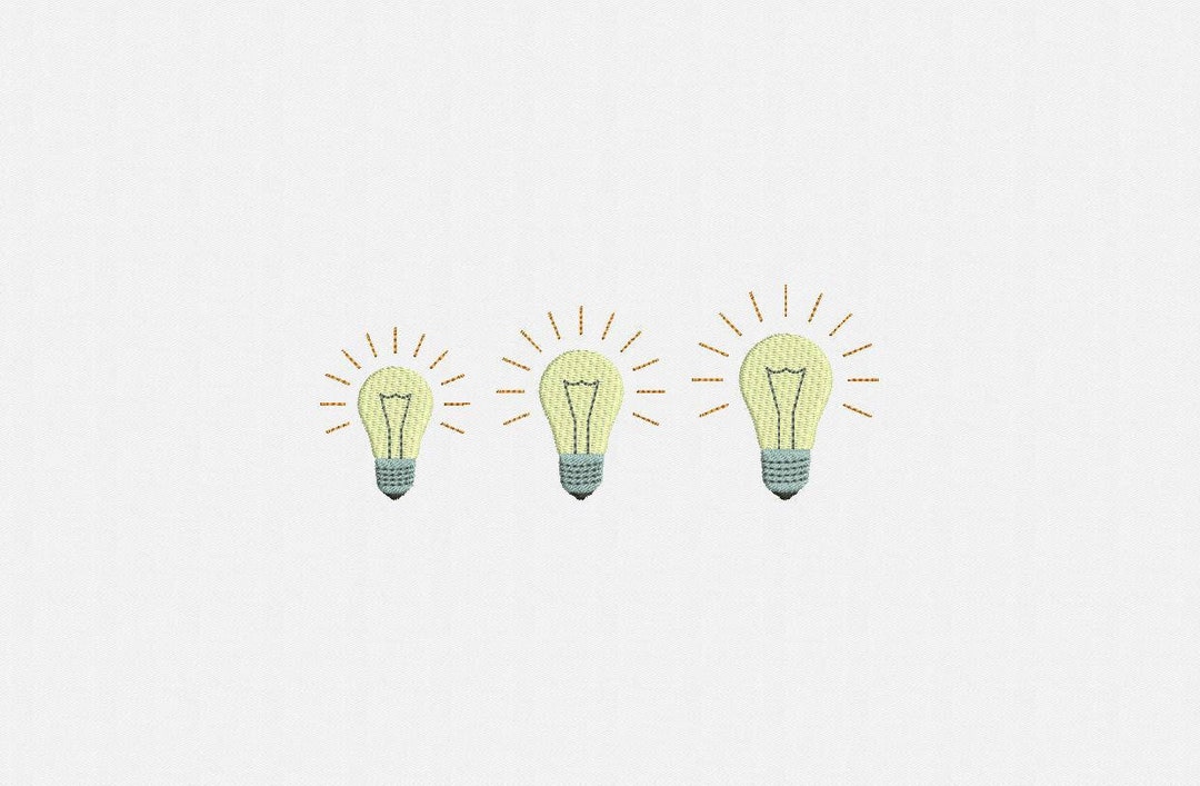 Mini Lightbulb Machine Embroidery Design - 3 Sizes - Etsy