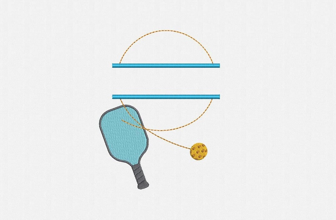 Split Pickleball Frame Monogram Machine Embroidery Design - 1 Size - Etsy