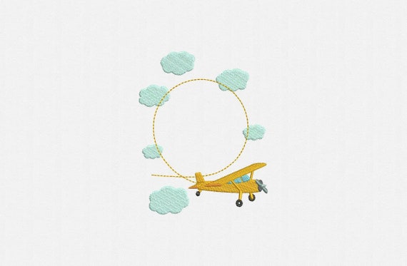 Plane Frame Monogram Machine Embroidery Design 1 Size - Etsy