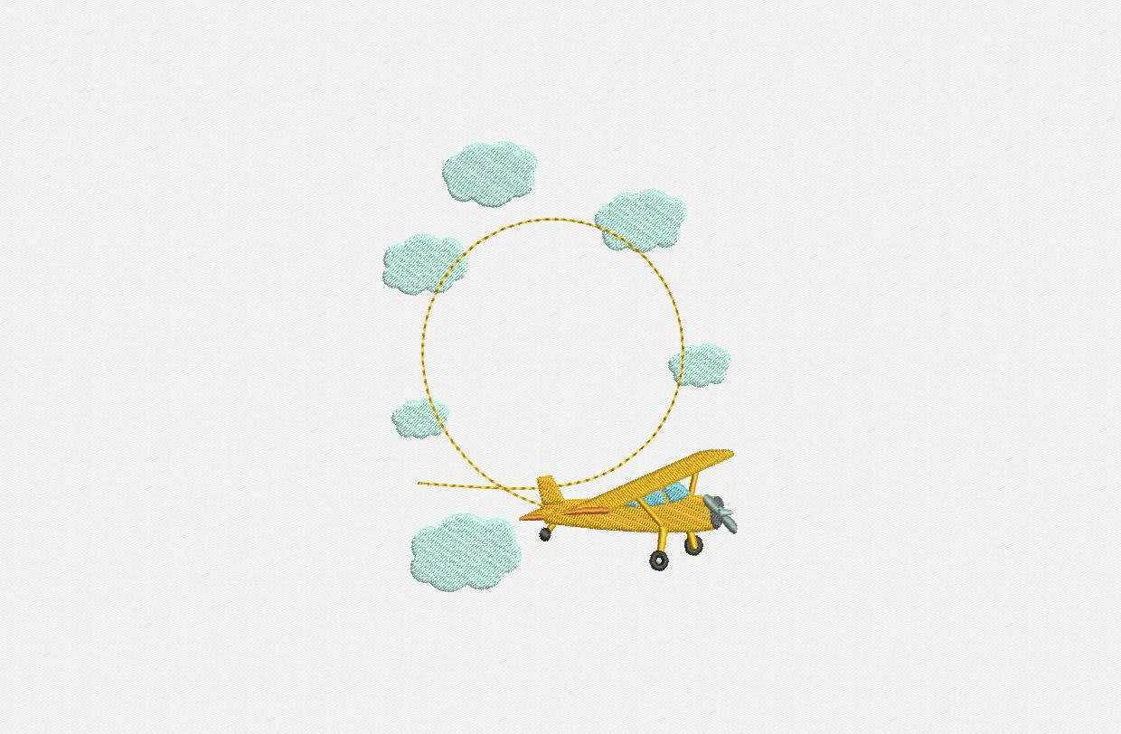Plane Frame Monogram Machine Embroidery Design 1 Size - Etsy