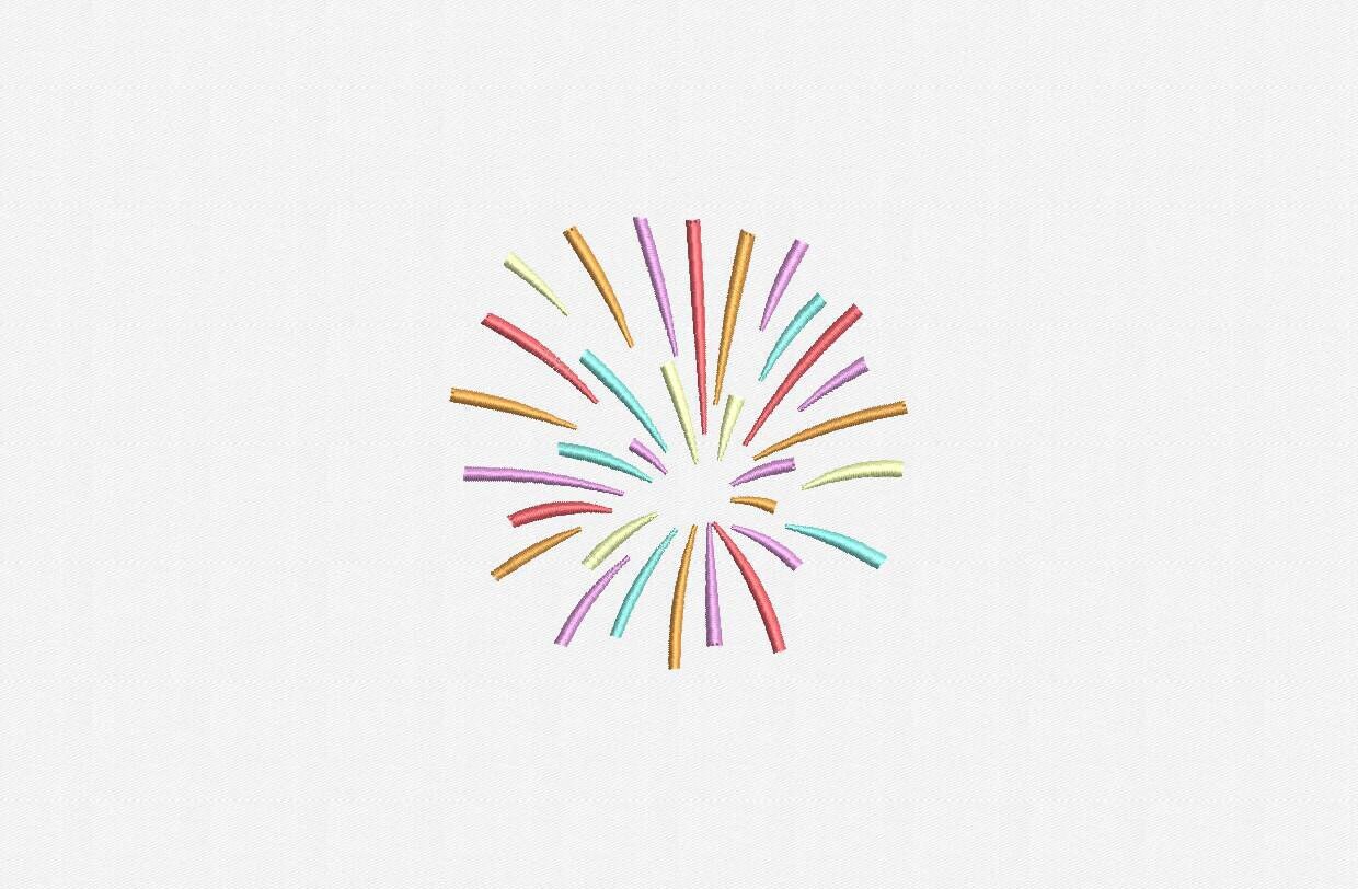 Fireworks Machine Embroidery Design 4 Sizes | Etsy