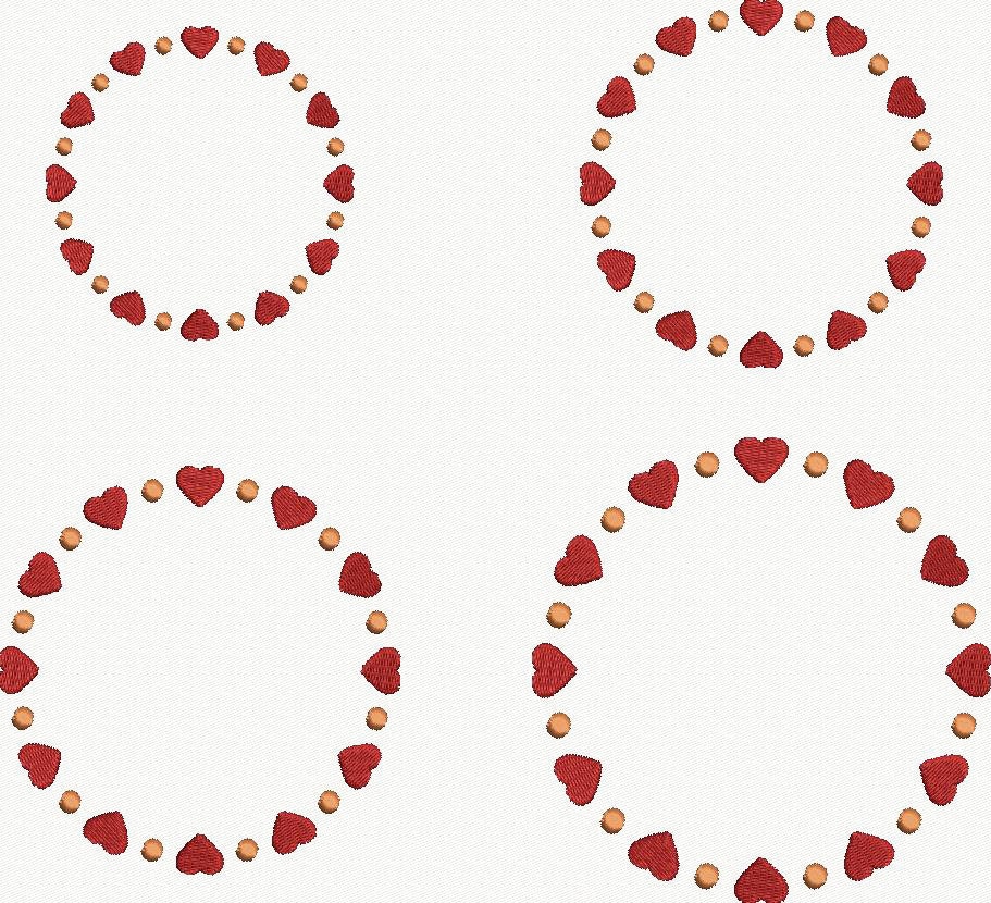 Hearts Monogram Frame Machine Embroidery Design 4 Sizes | Etsy
