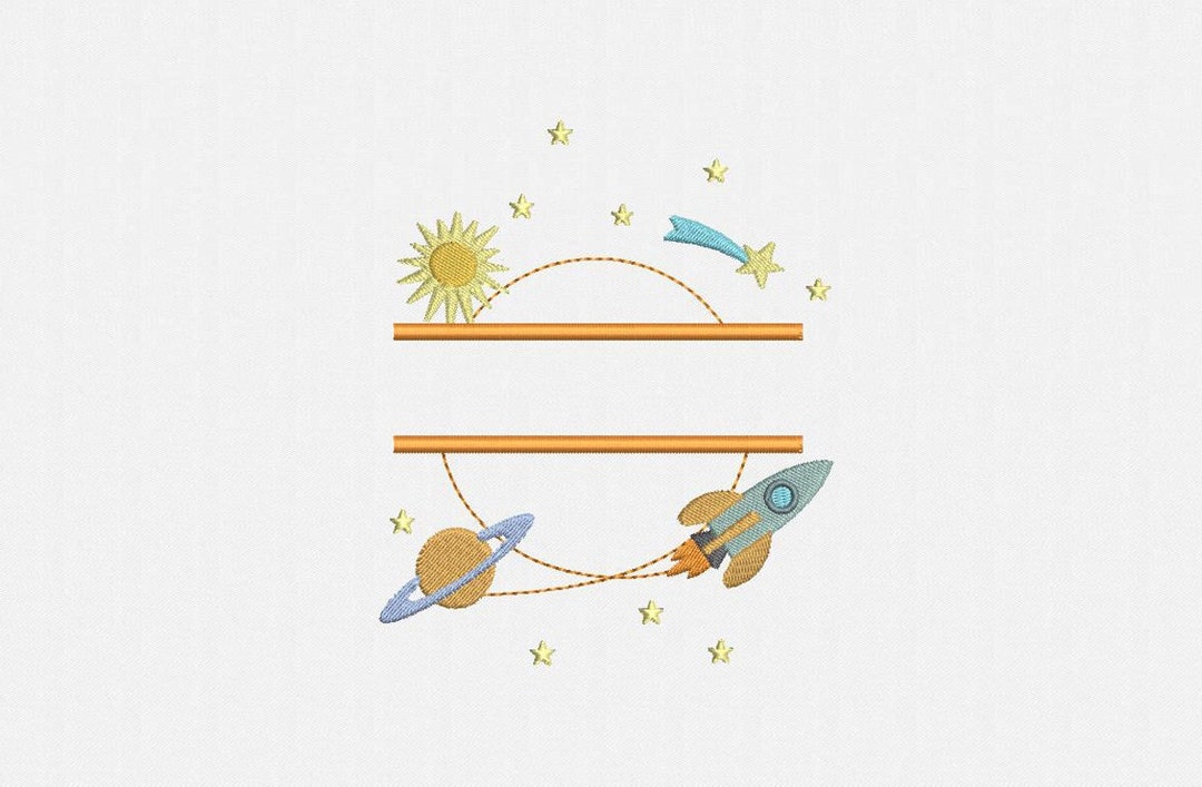 Split Universe Machine Embroidery Design - 1 Size: Saturn Rocket ...