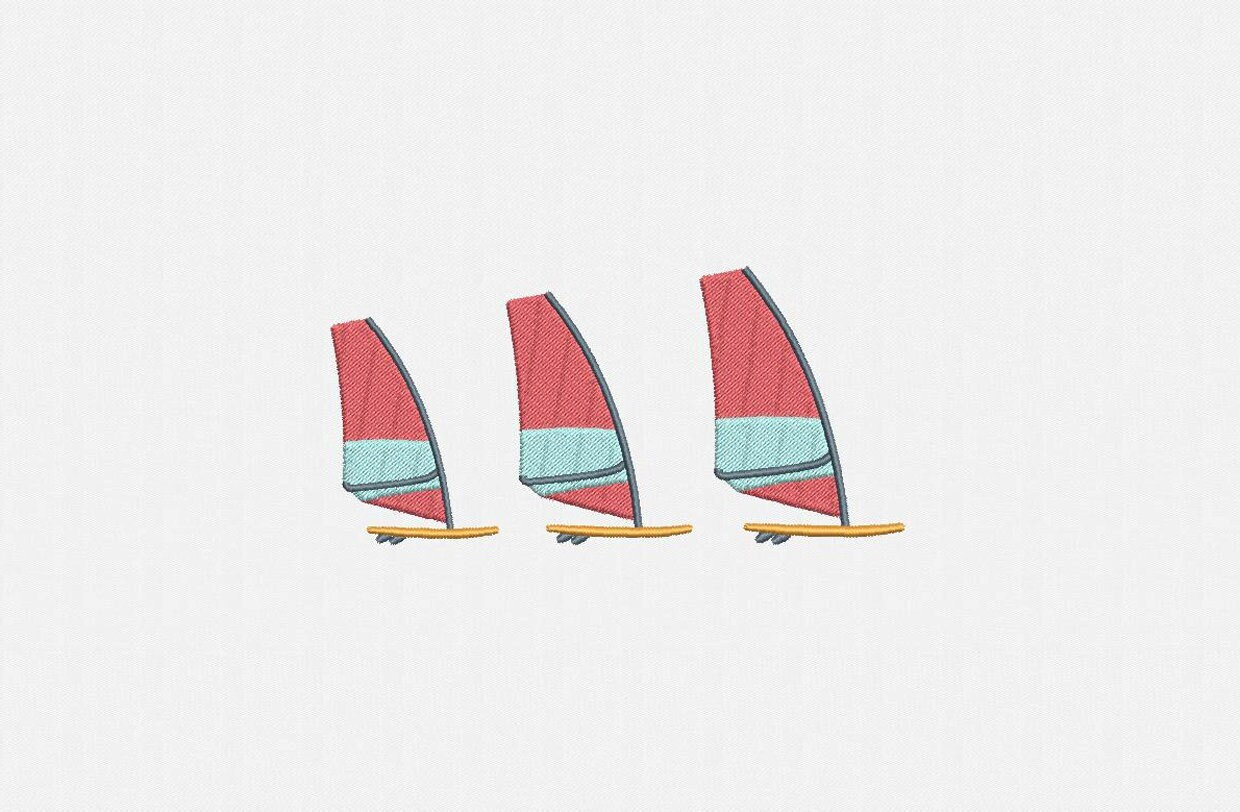 Mini Windsurfing Machine Embroidery Design 3 Sizes - Etsy