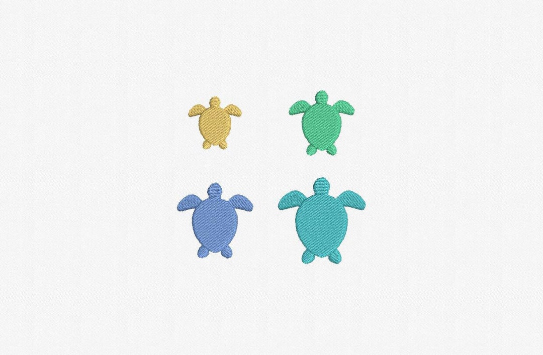 Mini Turtle Machine Embroidery Design - 4 Sizes - Etsy