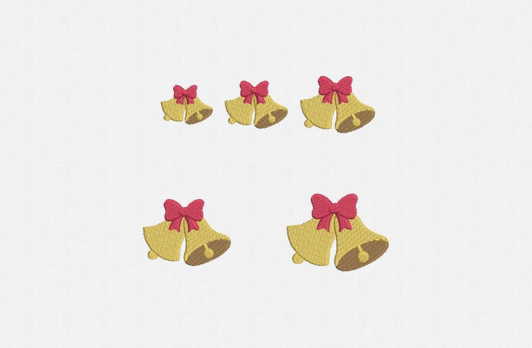 Mini Christmas Bells Machine Embroidery Design - 5 Sizes - Etsy
