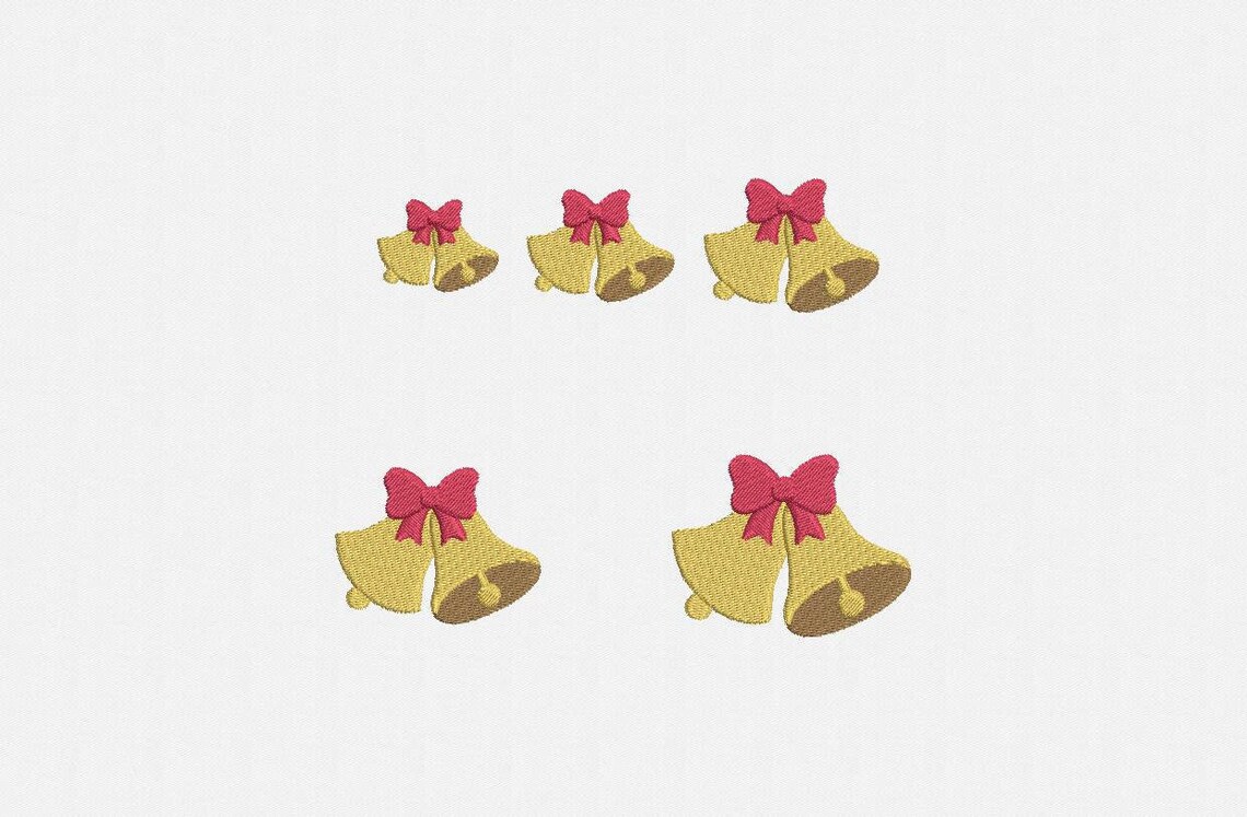 Mini Christmas Bells Machine Embroidery Design - 5 Sizes - Etsy