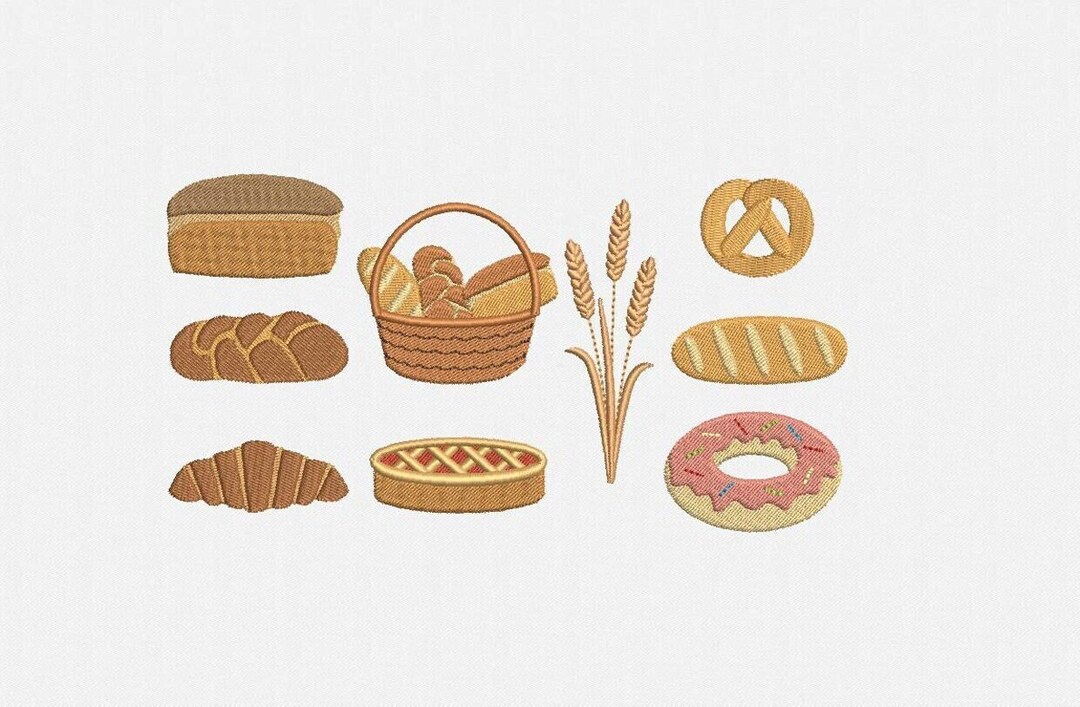 Mini Bakery Machine Embroidery Designs Pack 9 Designs by 3 - Etsy