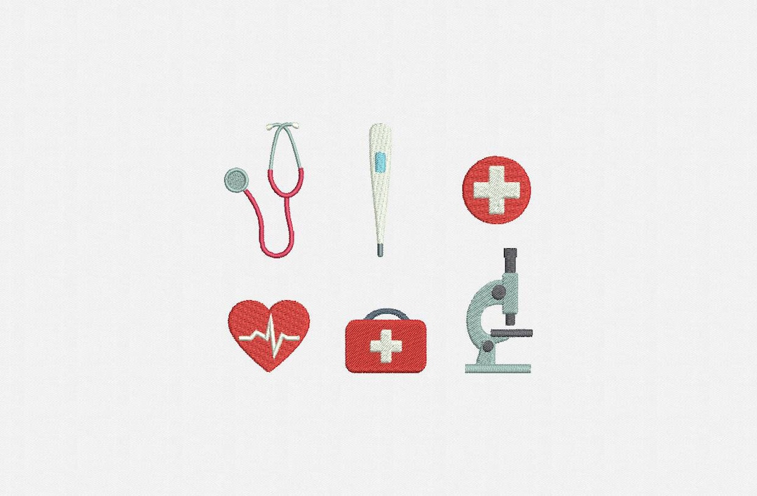 Mini Doctor Machine Embroidery Designs Pack - 6 Designs by 3 Sizes ...