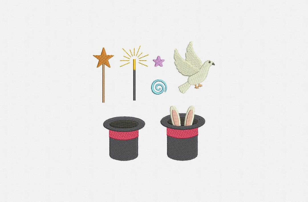 Mini Magic Machine Embroidery Designs Pack - 7 Designs - Etsy