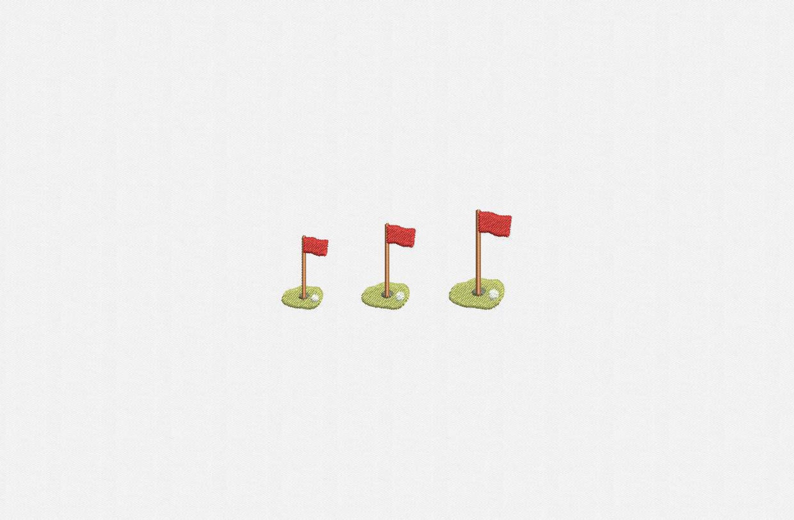 Mini Golf Flag Machine Embroidery Design 3 Sizes | Etsy