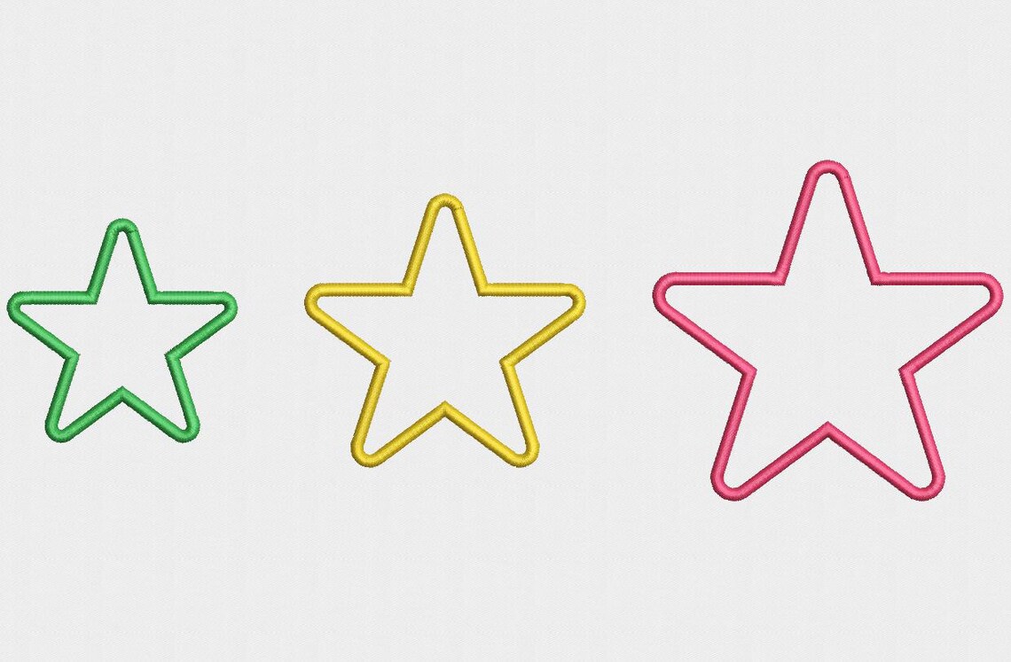 Star Applique Machine Embroidery Design - 3 Sizes - Etsy
