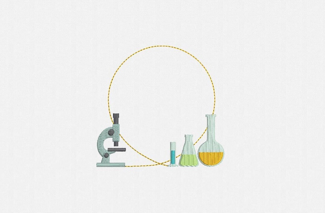Microscope Glass Flask Frame Monogram Machine Embroidery Design - 2 ...