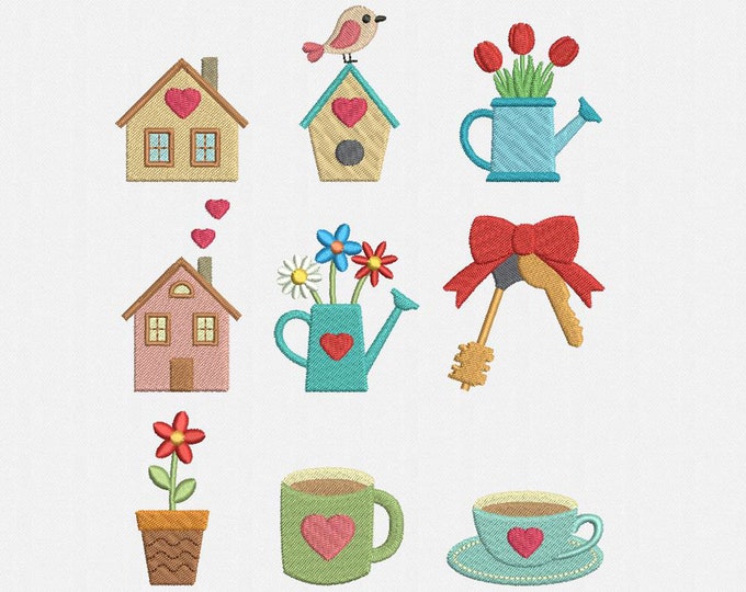 Home Sweet Home Machine Embroidery Design - 9 Designs - Etsy