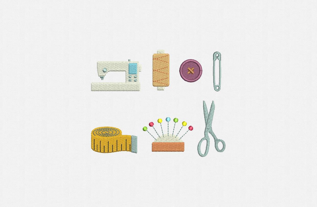 Mini Seamstress Machine Embroidery Designs Pack 7 Designs by - Etsy