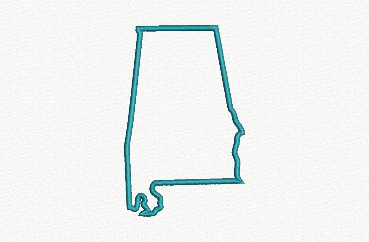 State of Alabama Applique Machine Embroidery Design 5 Sizes | Etsy