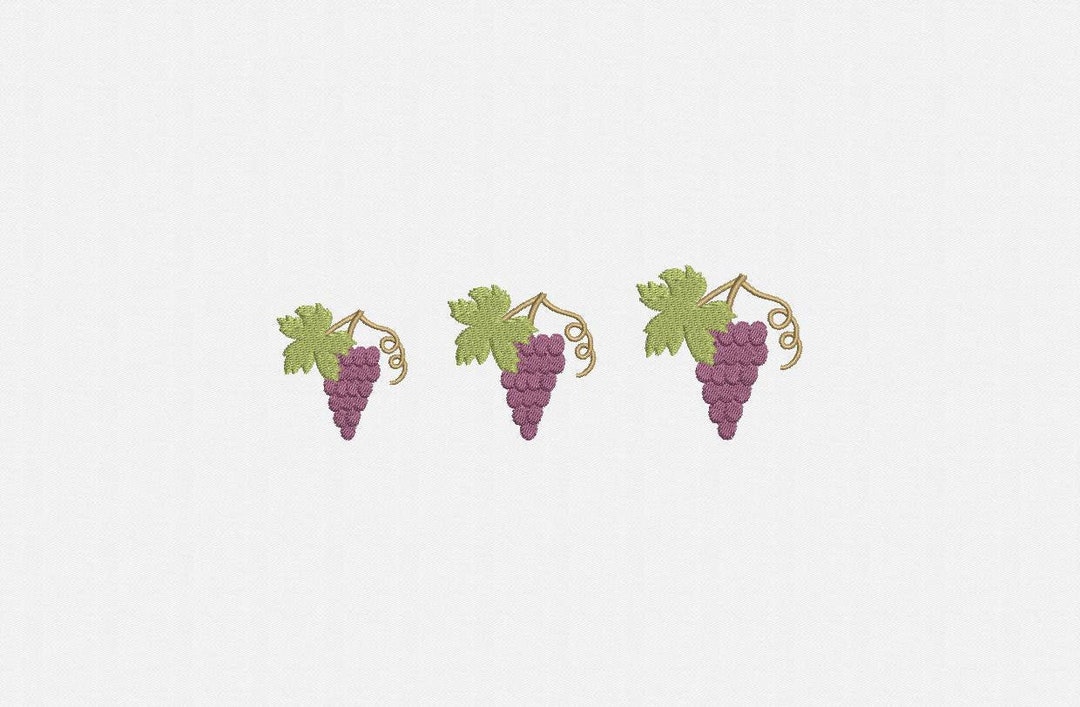 Mini Grape Machine Embroidery Design - 3 Sizes - Etsy