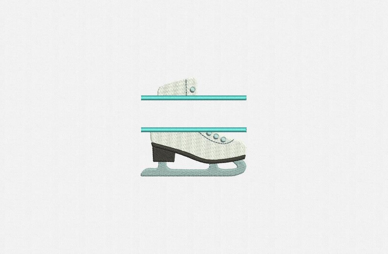 Split Figure Skating Skates Machine Embroidery Design - 1 Size - Etsy