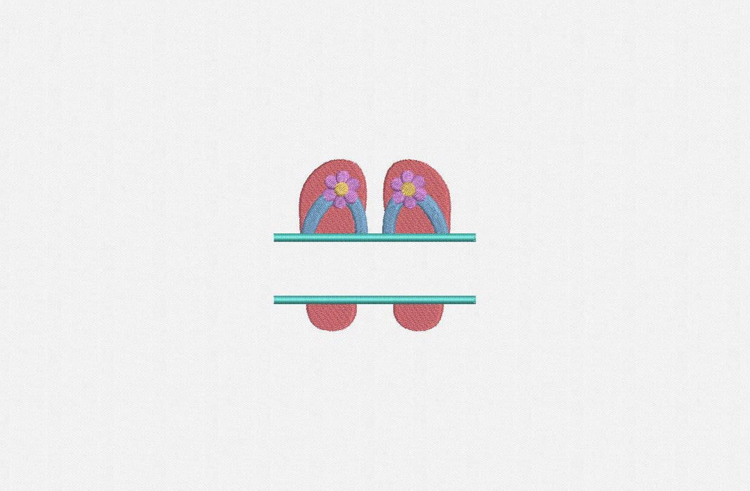 Split Flip Flop Machine Embroidery Design - 1 Size - Etsy