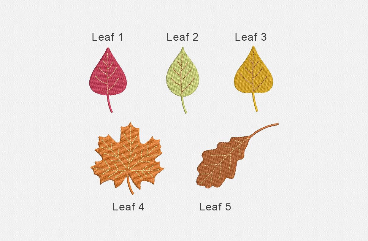 Leaf Machine Embroidery Design 5 Designs by 1 Size | Etsy